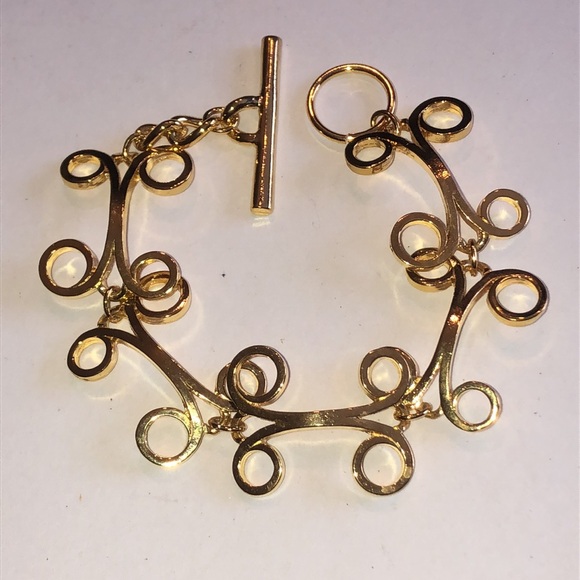 Vintage | Jewelry | Vintage Gold Tone Retro Boho Swirl Bracelet | Poshmark